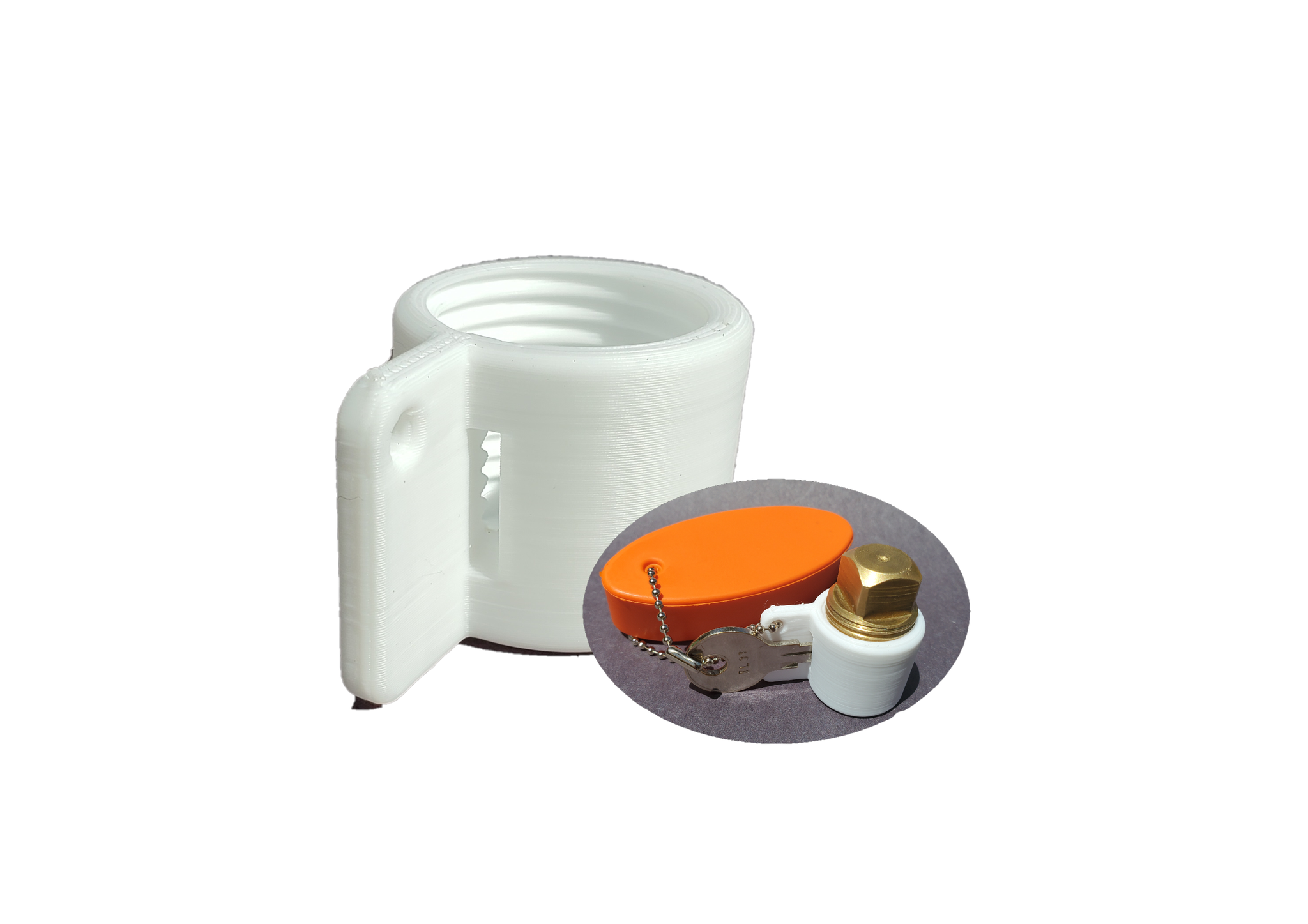 PlugKeyper (White) - boat drain plug reminder - never forget your drain ...